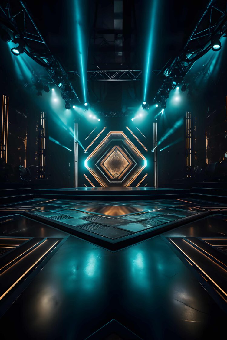 Fondo De Escenario con luces y humo - JAMC Design
