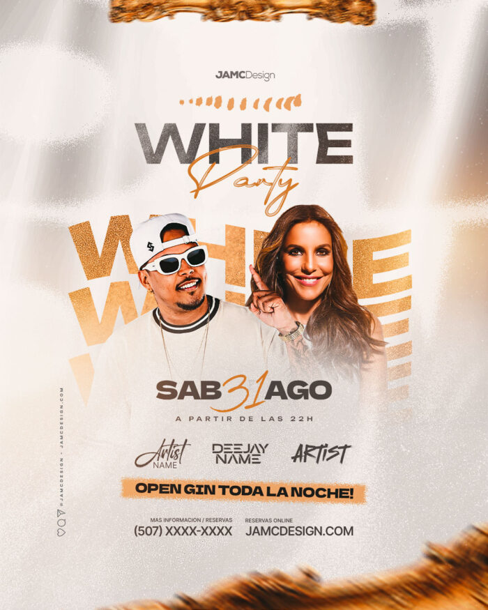 White Party Flyer PSD Template - JAMC Design