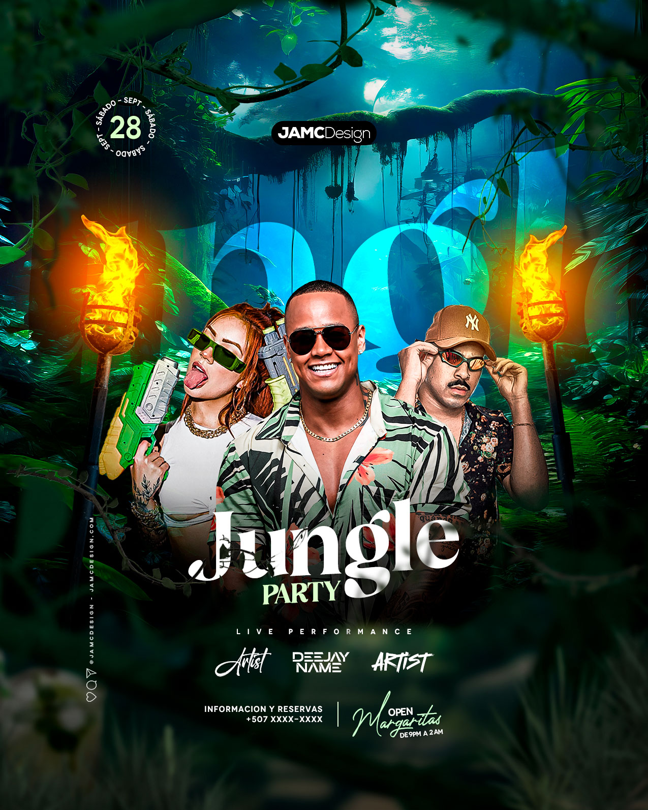 Jungle Party Flyer PSD Template - JAMC Design